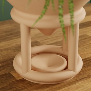 The FUNNEL Planter With Stand and Water Catch for Indoor House Plants ...