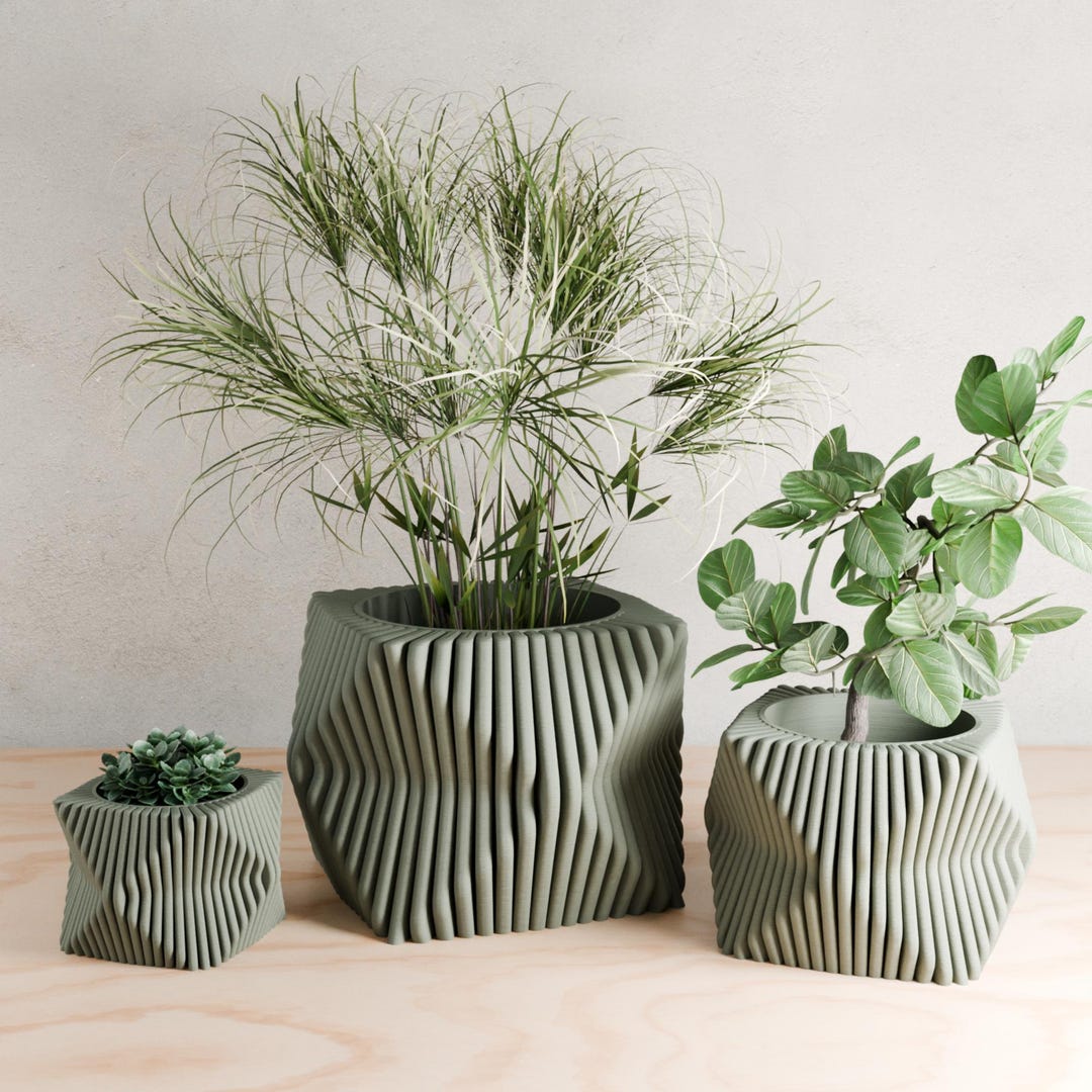 Indoor TIDE Planter, 9 Color Options, Unique 3D Printed Plant Pot With ...
