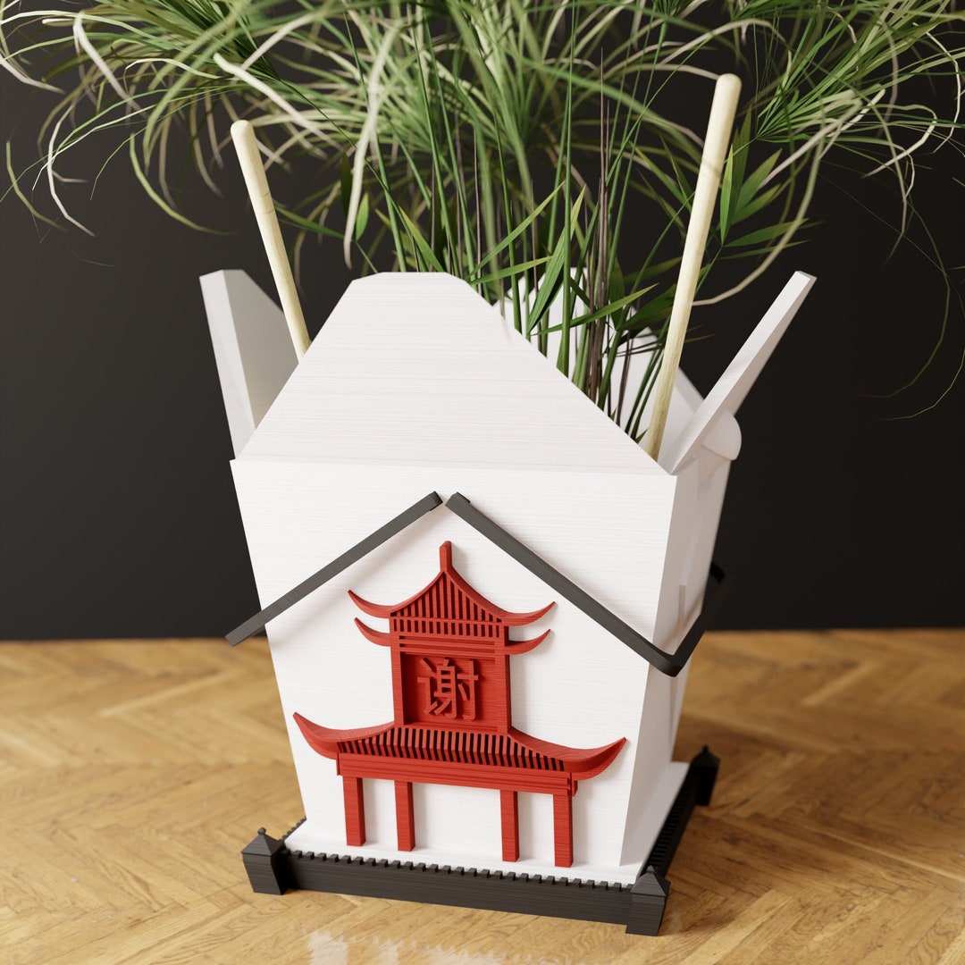 Indoor Planter Chinese Takeout Box Pot SET With Free Chopsticks, for ...
