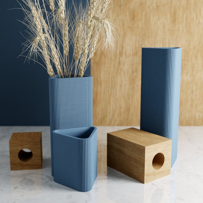 Unique Textured Vase "triangle" Modern & Minimalist 3D Printed Vase for ...