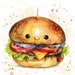 Buy 10 Cartoon Hamburger Clip Art printable Watercolor Hamburger Images ...