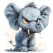 10 Grumpy Elephant Clip Art Printable Watercolor Grumpy Elephant JPG ...