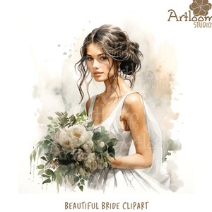 10 Beautiful Bride Clip Art Printable Watercolor Bride Images High ...