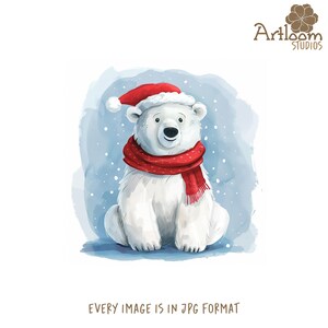 10 Cartoon Christmas Polar Bear Clip Art Printable Polar Bear Images ...