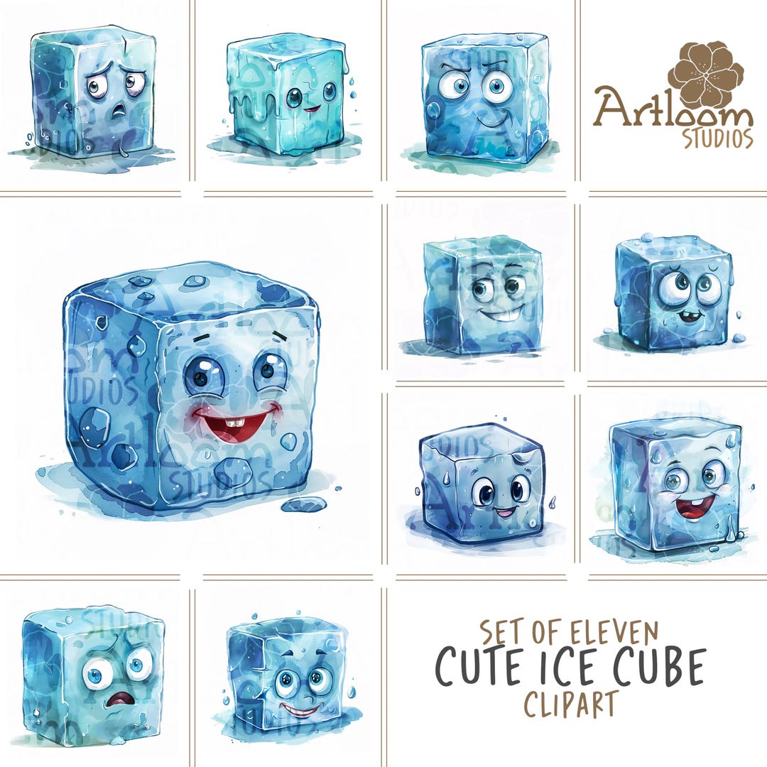 11 Cute Ice Cube Clip Art Printable Watercolor Ice Cube Images High ...