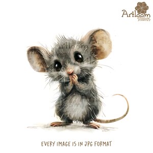 10 Whimsical Mouse Clip Art Printable Watercolor Mouse Jpgs High ...