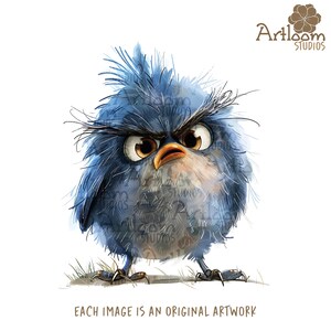 10 Fluffy Grumpy Birds Couple Clip Art Printable Cute Birds Jpgs High ...