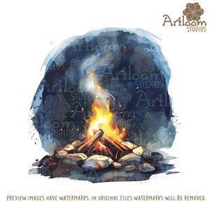 10 Bonfire Clip Art Printable Watercolor Bonfire Images High-quality ...