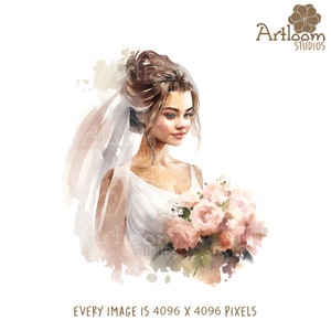 10 Beautiful Bride Clip Art Printable Watercolor Bride Images High ...