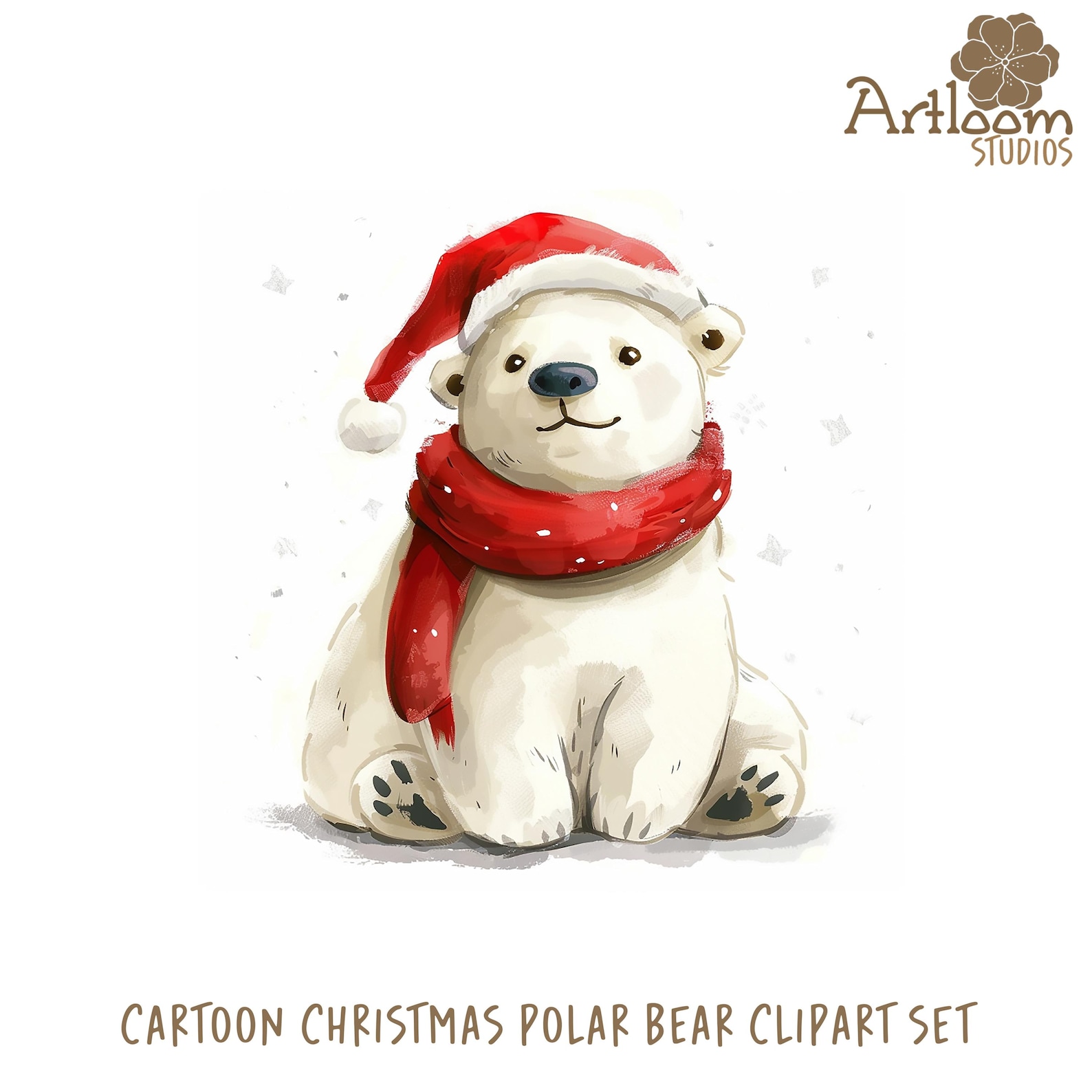 10 Cartoon Christmas Polar Bear Clip Art Printable Polar Bear Images ...
