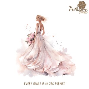 10 Beautiful Bride Clip Art Printable Watercolor Bride Images High ...