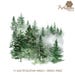 10 Foggy Pine Forest Clip Art Printable Watercolor Pine Forest Jpgs ...