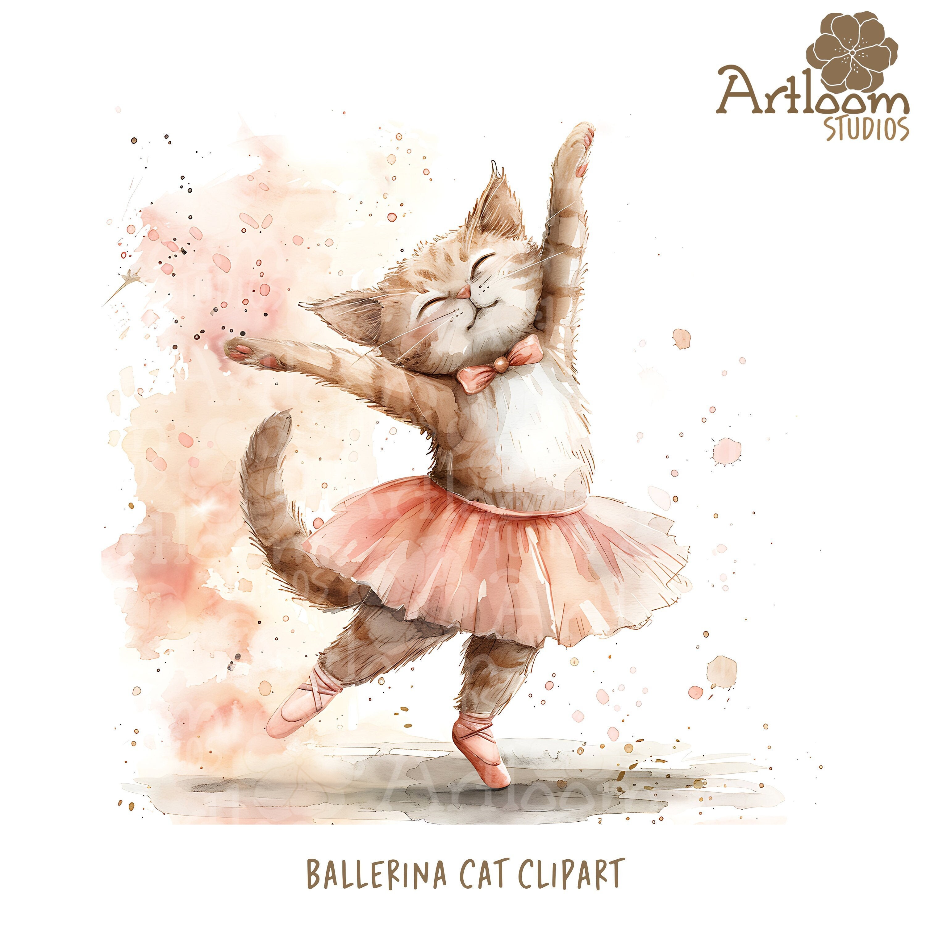 10 Ballerina Cat Clip Art Watercolor Ballerina Cat Images High-quality ...
