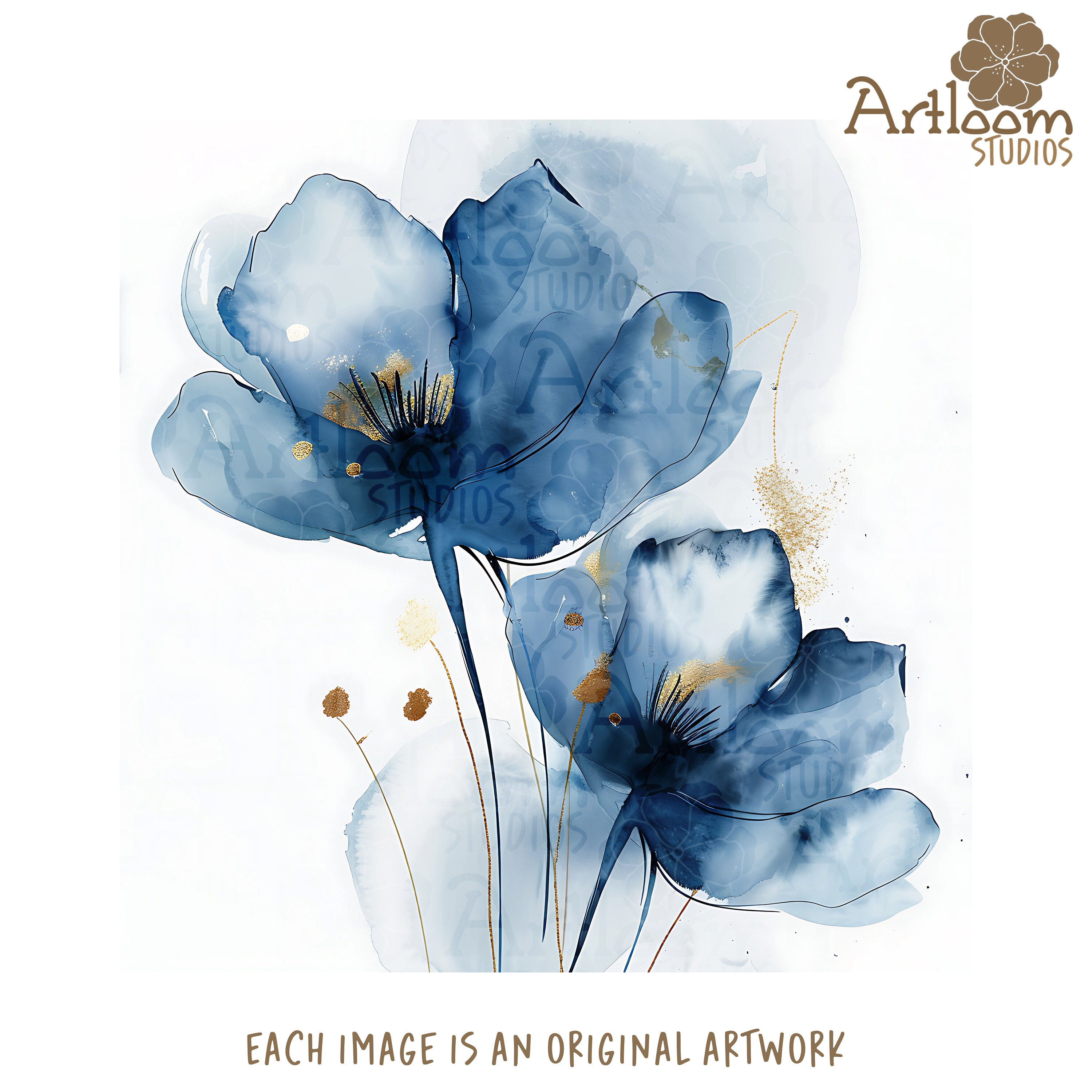 09 Abstract Flowers Clip Art Printable Watercolor Abstract Flowers High ...