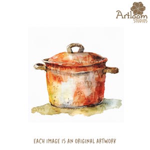 13 Watercolor Cooking Pot Clip Art Printable Cooking Pot Images High ...