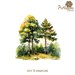 10 Forest Tree Clip Art Printable Watercolor Forest Tree Jpgs High ...