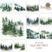10 Foggy Pine Forest Clip Art Printable Watercolor Pine Forest Jpgs ...
