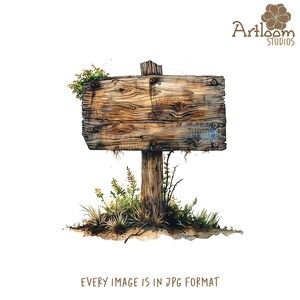 15 Watercolor Wooden Sign Clip Art Printable Wooden Sign Images High ...