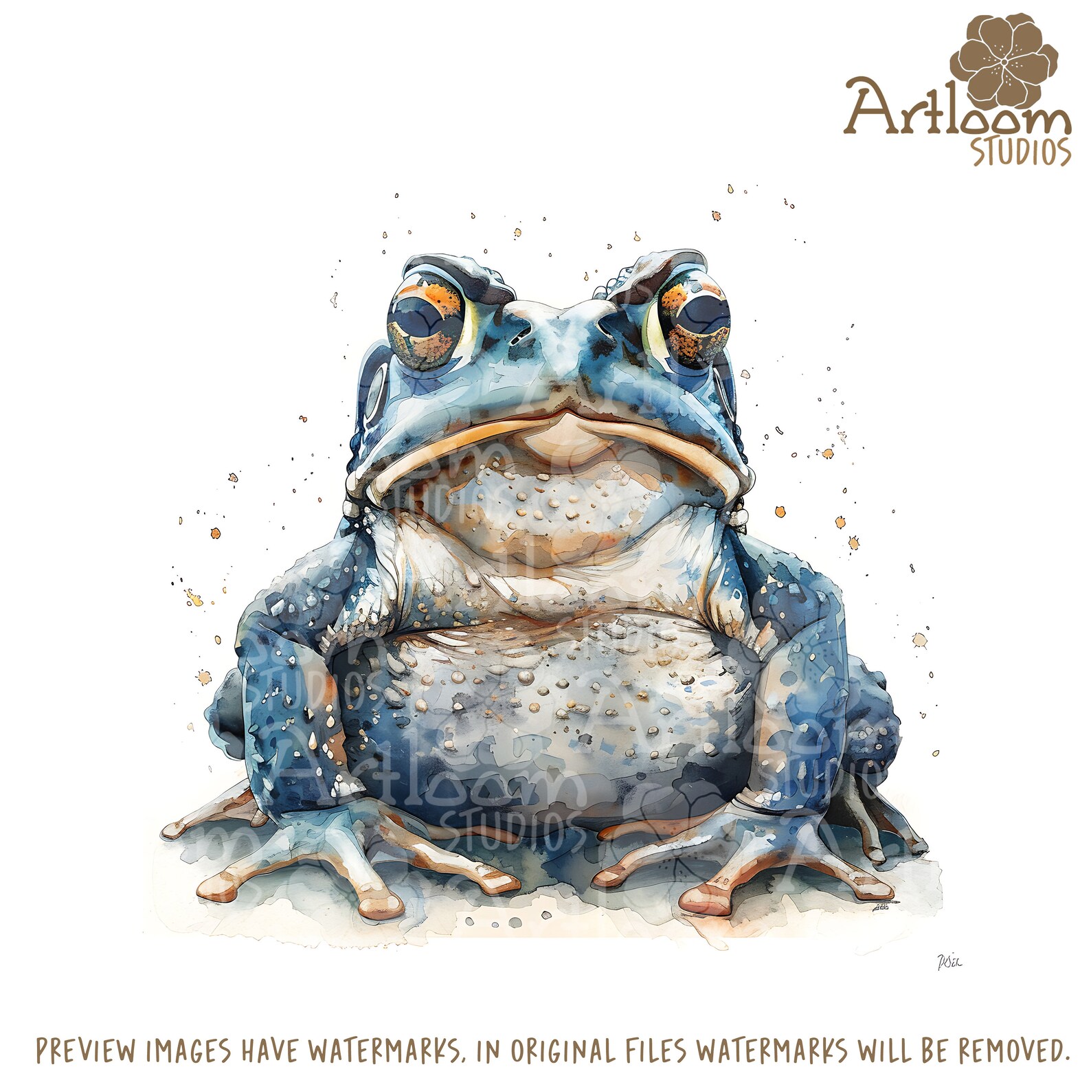 10 Adorable Toad Clip Art Printable Watercolor Adorable Toads High ...