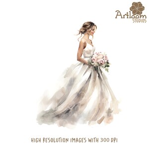 10 Beautiful Bride Clip Art Printable Watercolor Bride Images High ...