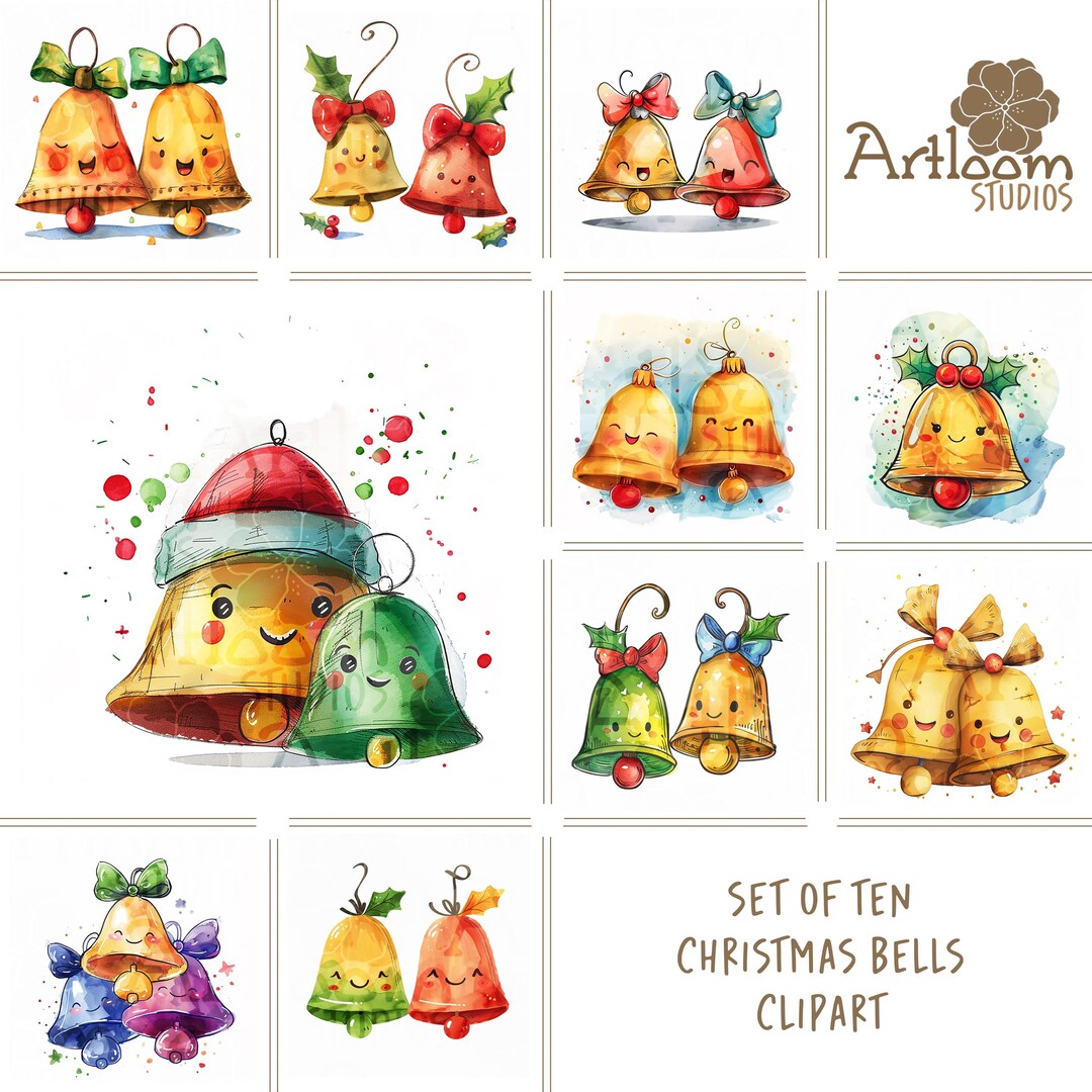 10 Christmas Bells Clip Art Printable Cute Christmas Bells Images High ...