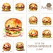 Buy 10 Cartoon Hamburger Clip Art printable Watercolor Hamburger Images ...