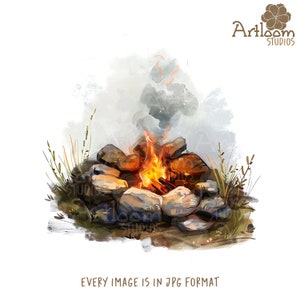 10 Bonfire Clip Art Printable Watercolor Bonfire Images High-quality ...