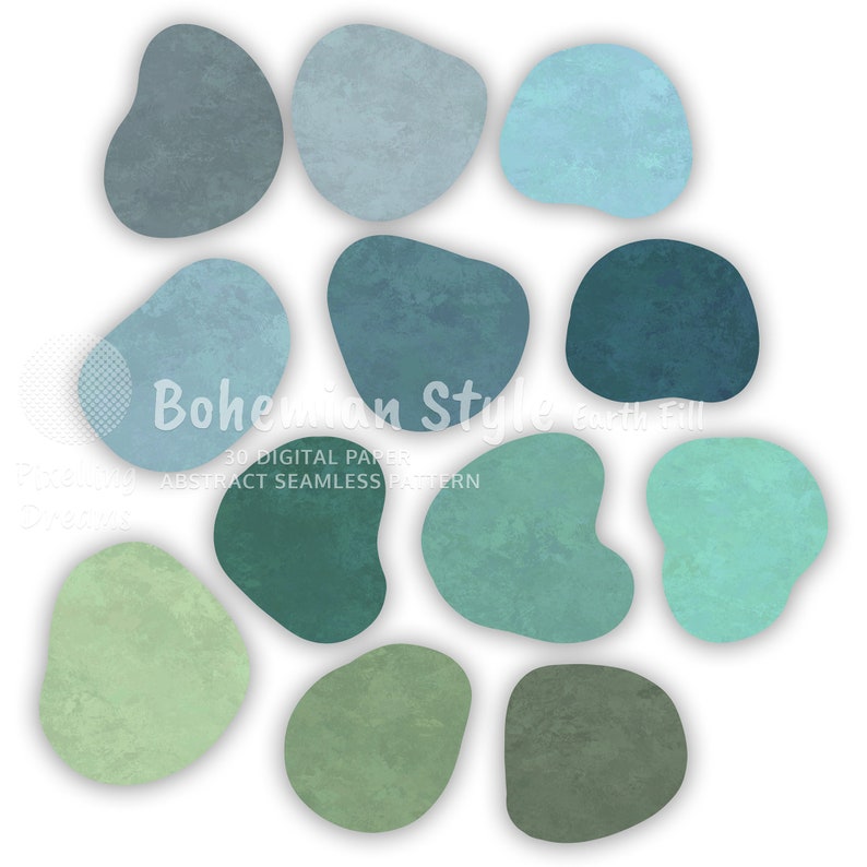Boho Style Earth Fill Digital Paper, Abstract Nature Seamless Patterns ...