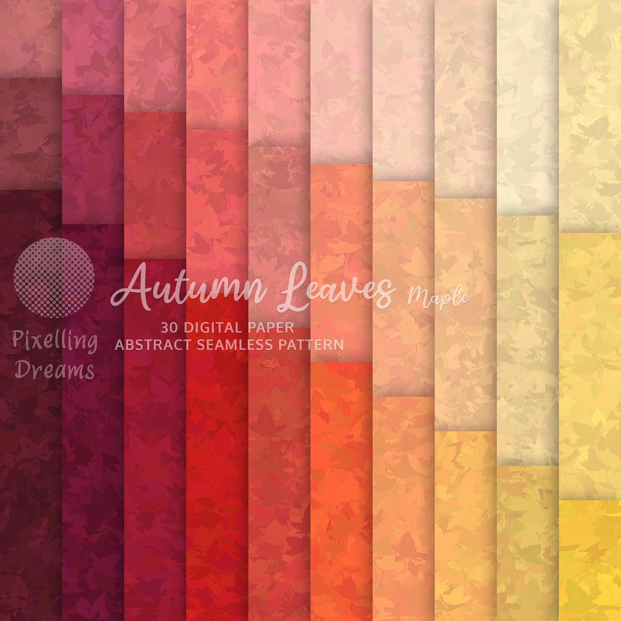 Autumn Leaves Digital Paper, Maple Leaves Abstract Nature Seamless ...