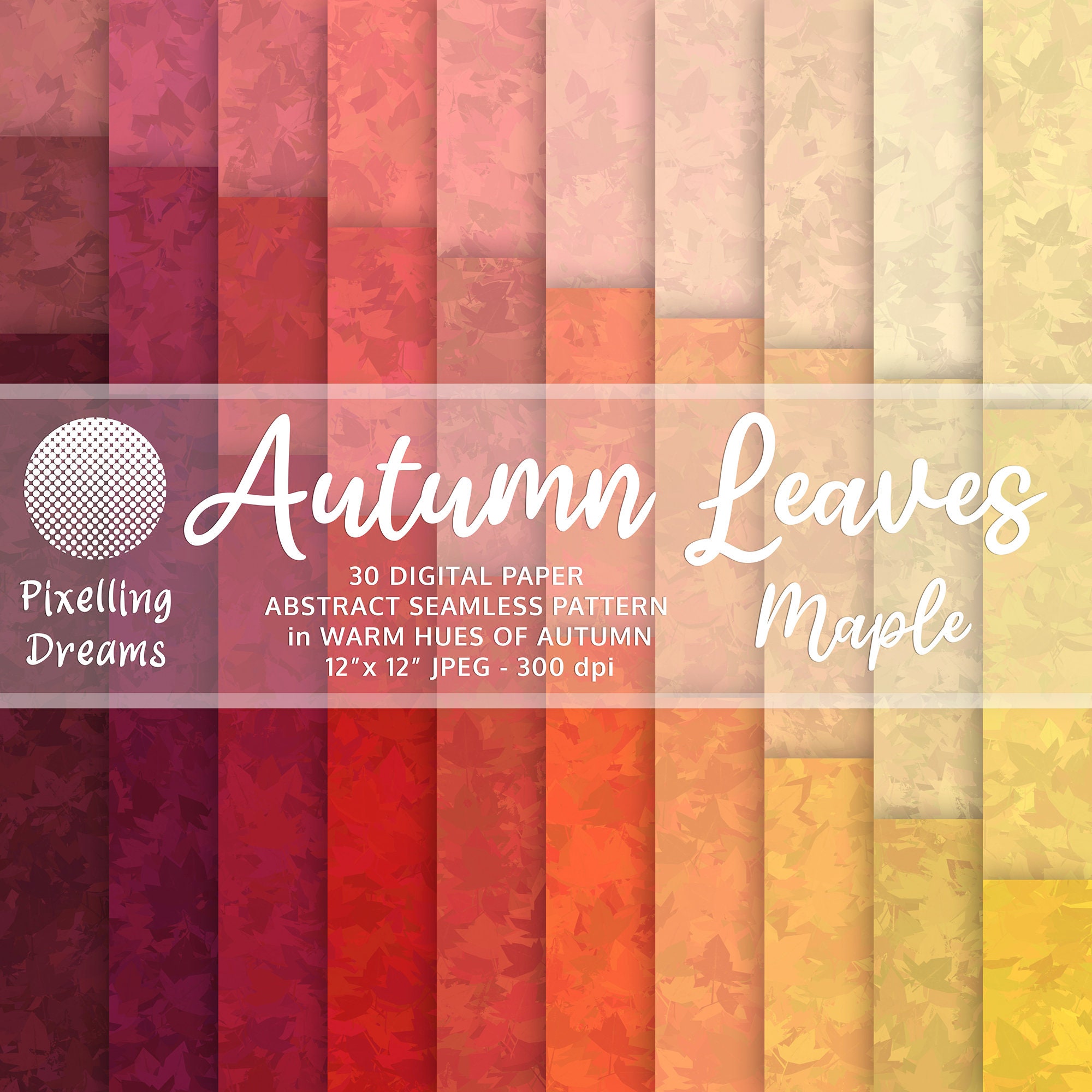 Autumn Leaves Digital Paper, Maple Leaves Abstract Nature Seamless ...