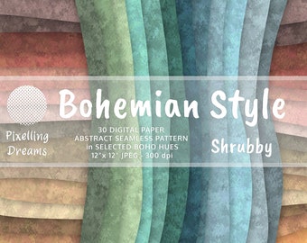 Bohemian Tones, Digital Paper Pack, Boho Seamless Textures, Natural ...