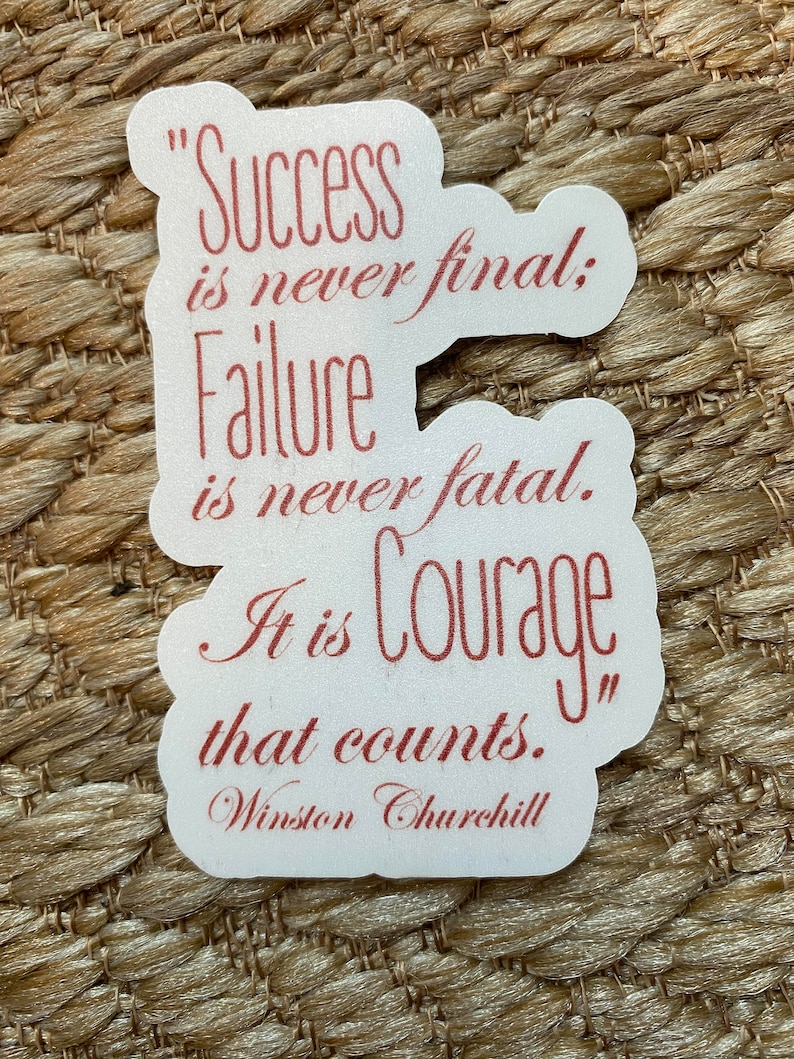 Sticker Quote Success Courage Failure Winston Churchill - Etsy