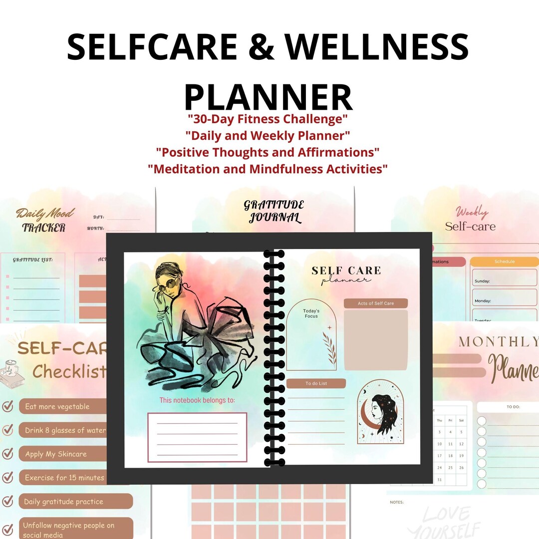 Self-care & Wellness Planner Printable Self-love Journal Mental Health ...