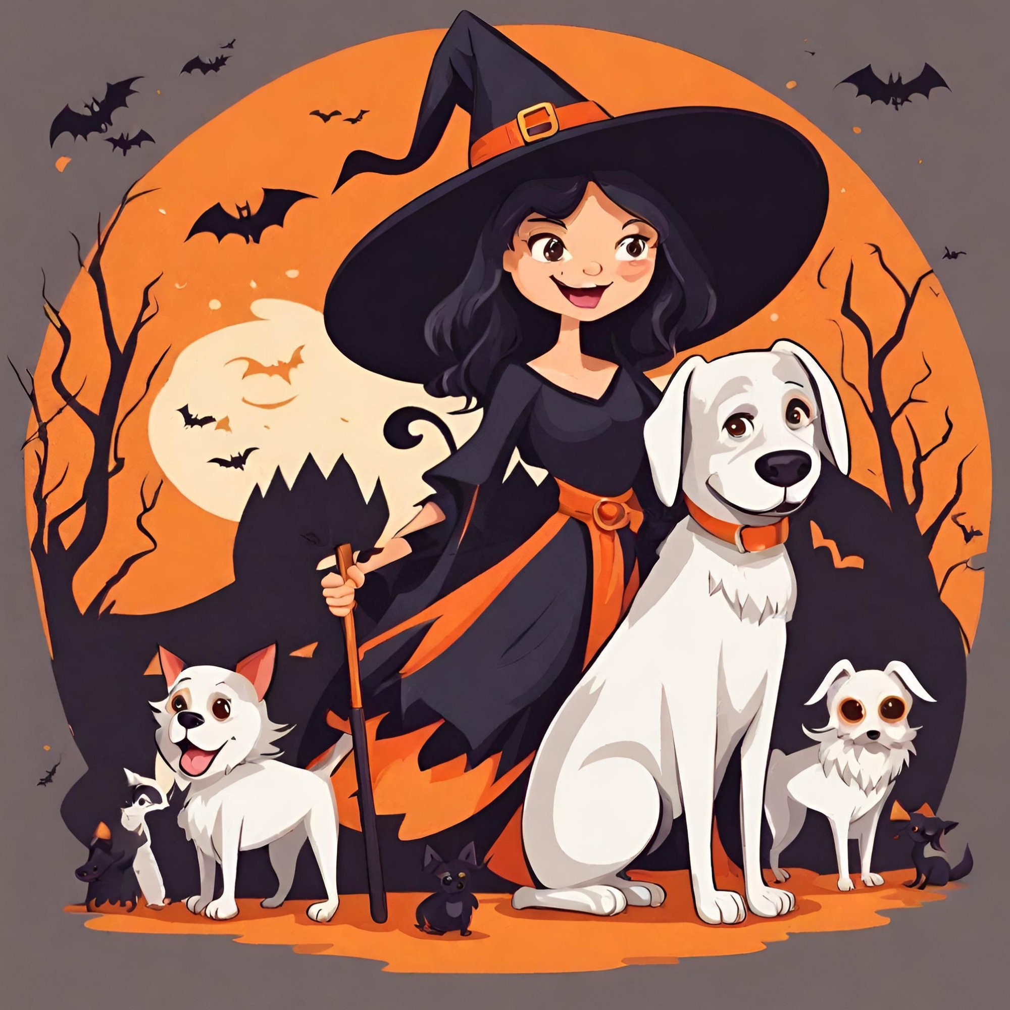 Gothic Witches Halloween Clip Art Bundle Spooky Season Pngs, Instant ...