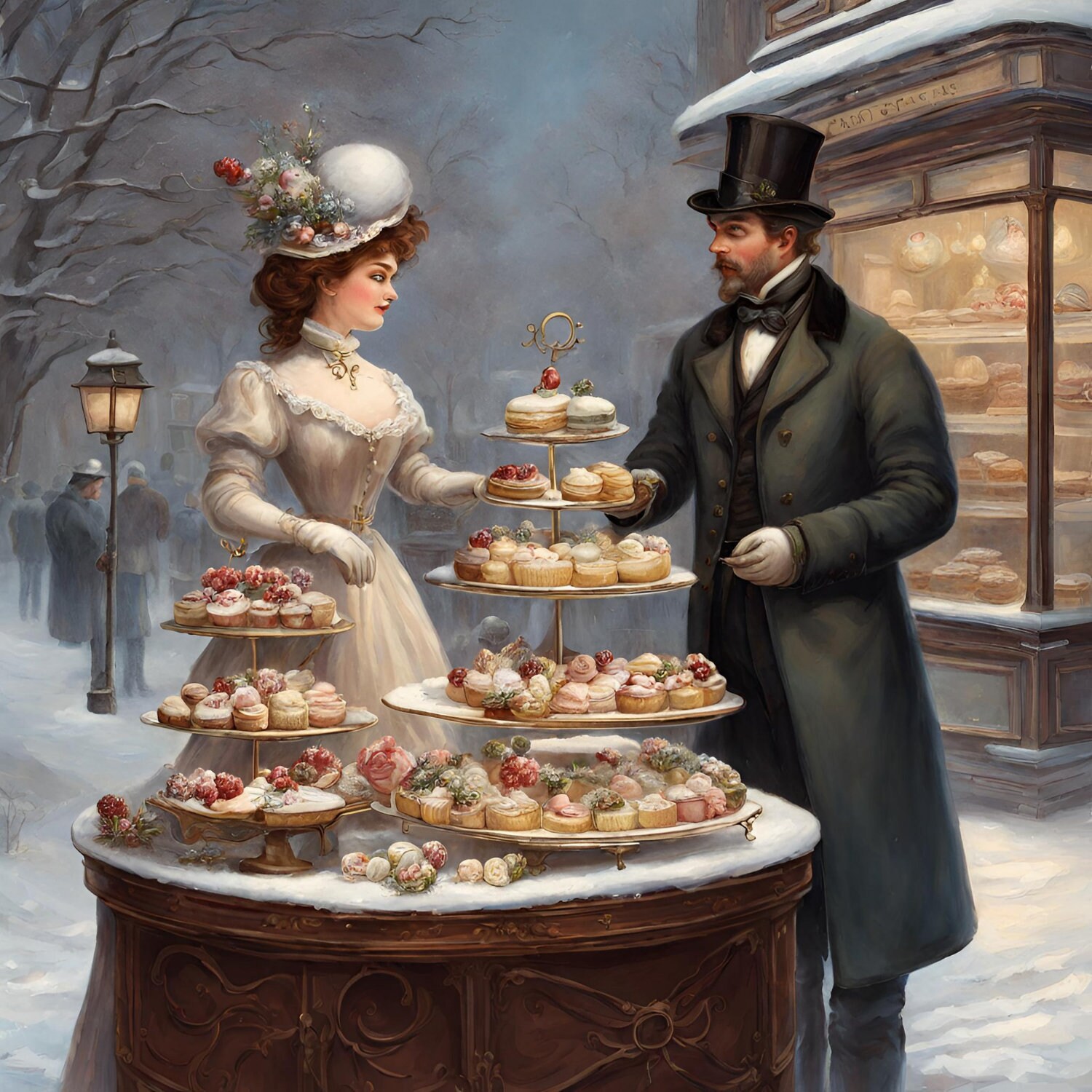 Victorian Winter Cafe Exquisite 24-piece PNG Digital Art Collection - Etsy