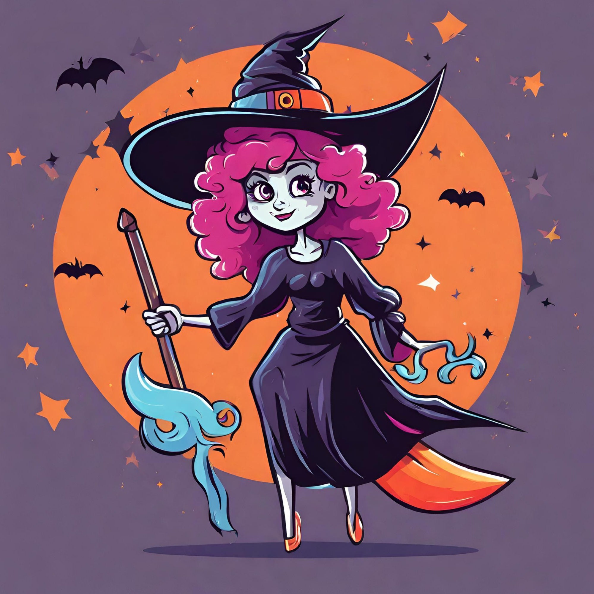 Gothic Witches Halloween Clip Art Bundle Spooky Season Pngs, Instant ...