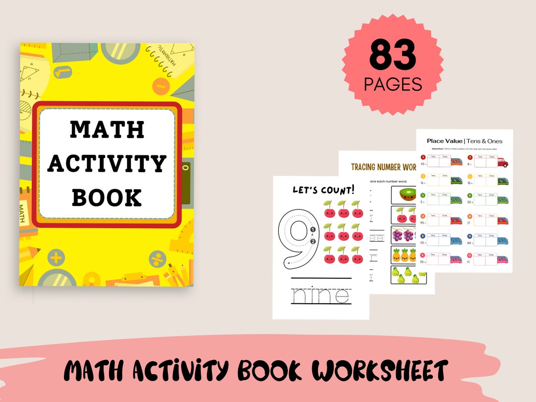 Interactive Math Worksheets Bundle for Kids , Math Activity Book, Kids ...