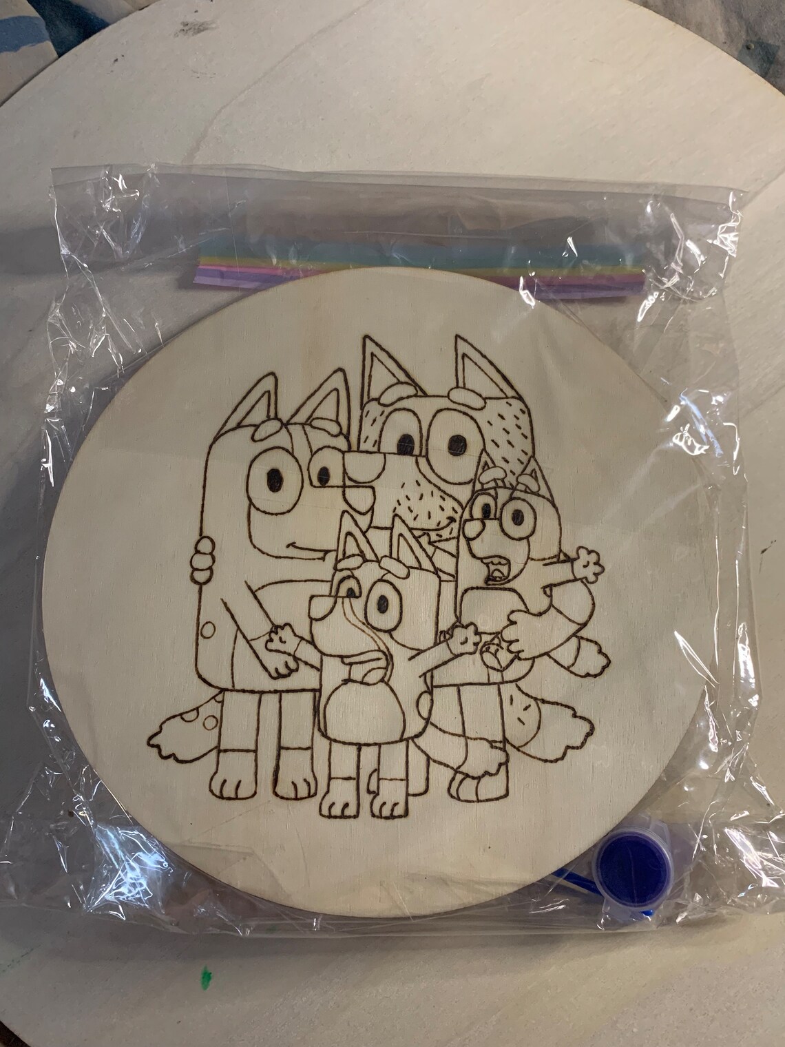 Bluey Inspired Paint Set With Paint and Brush - Etsy