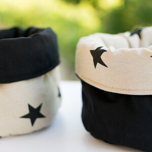 Round Fabric Basket - Reversible Storage Basket, Quilted Basket ...