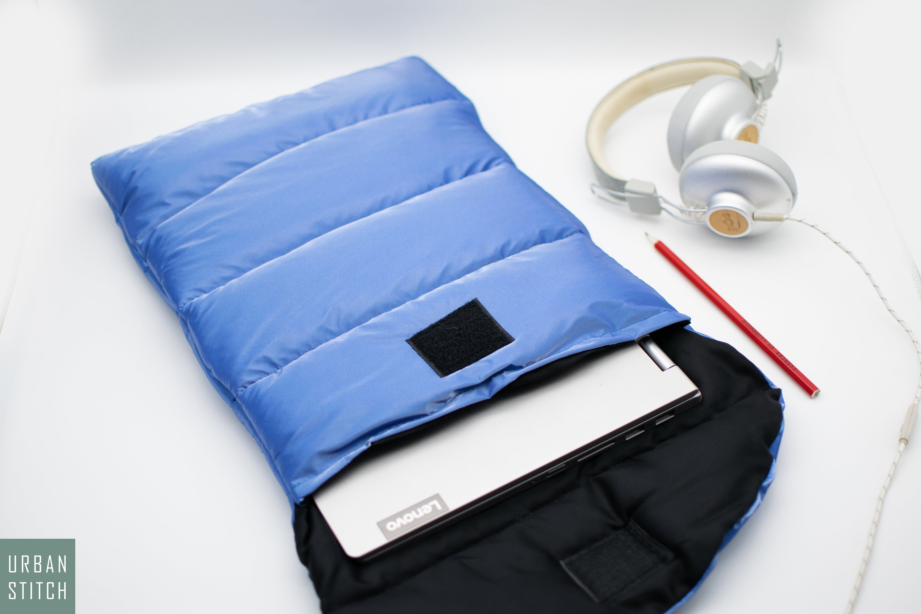 Blue Vinyl MacBook Sleeve, Puffer Laptop Sleeve, Puffy iPad Sleeve ...