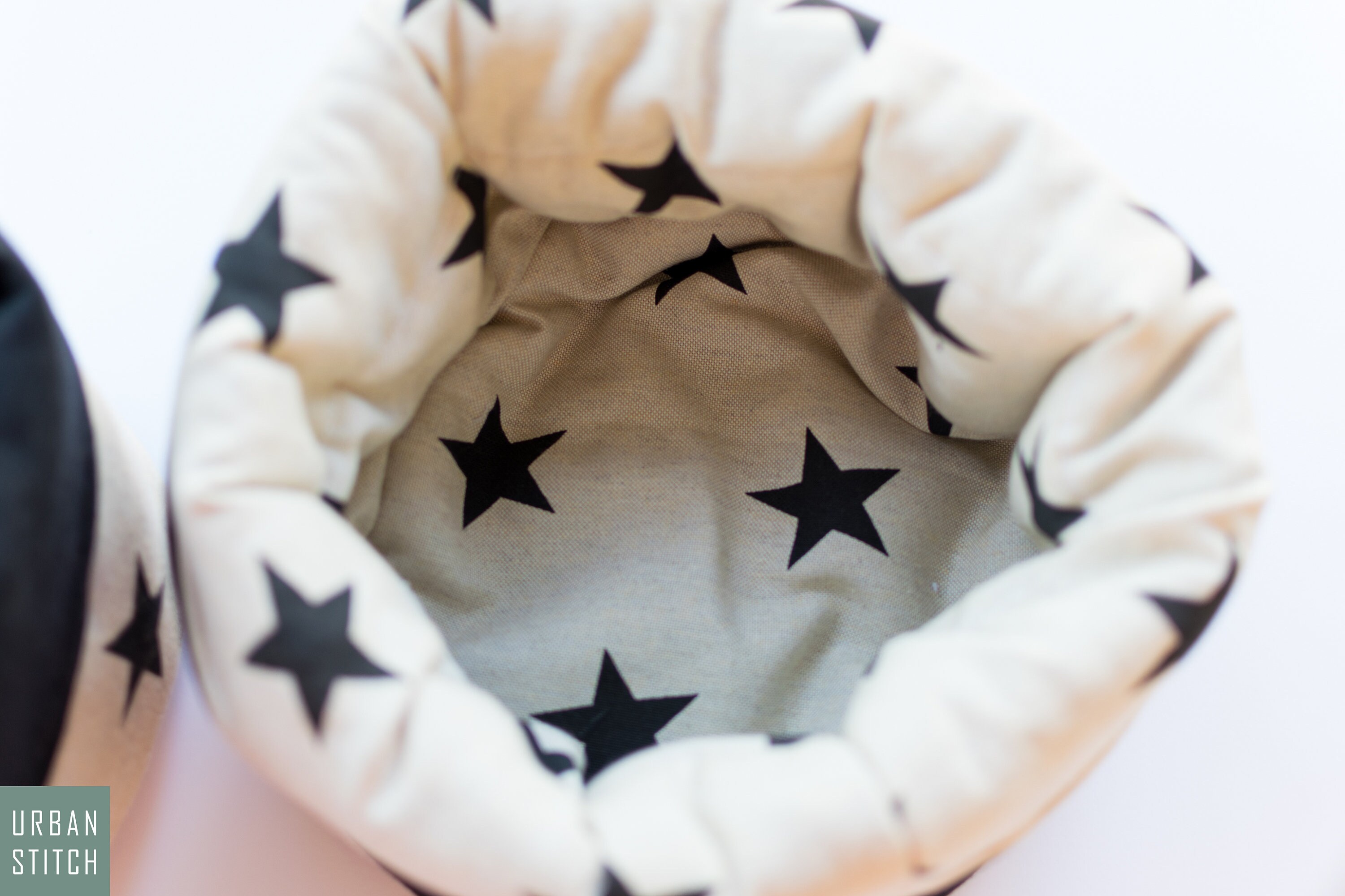 Round Fabric Basket - Reversible Storage Basket, Quilted Basket ...
