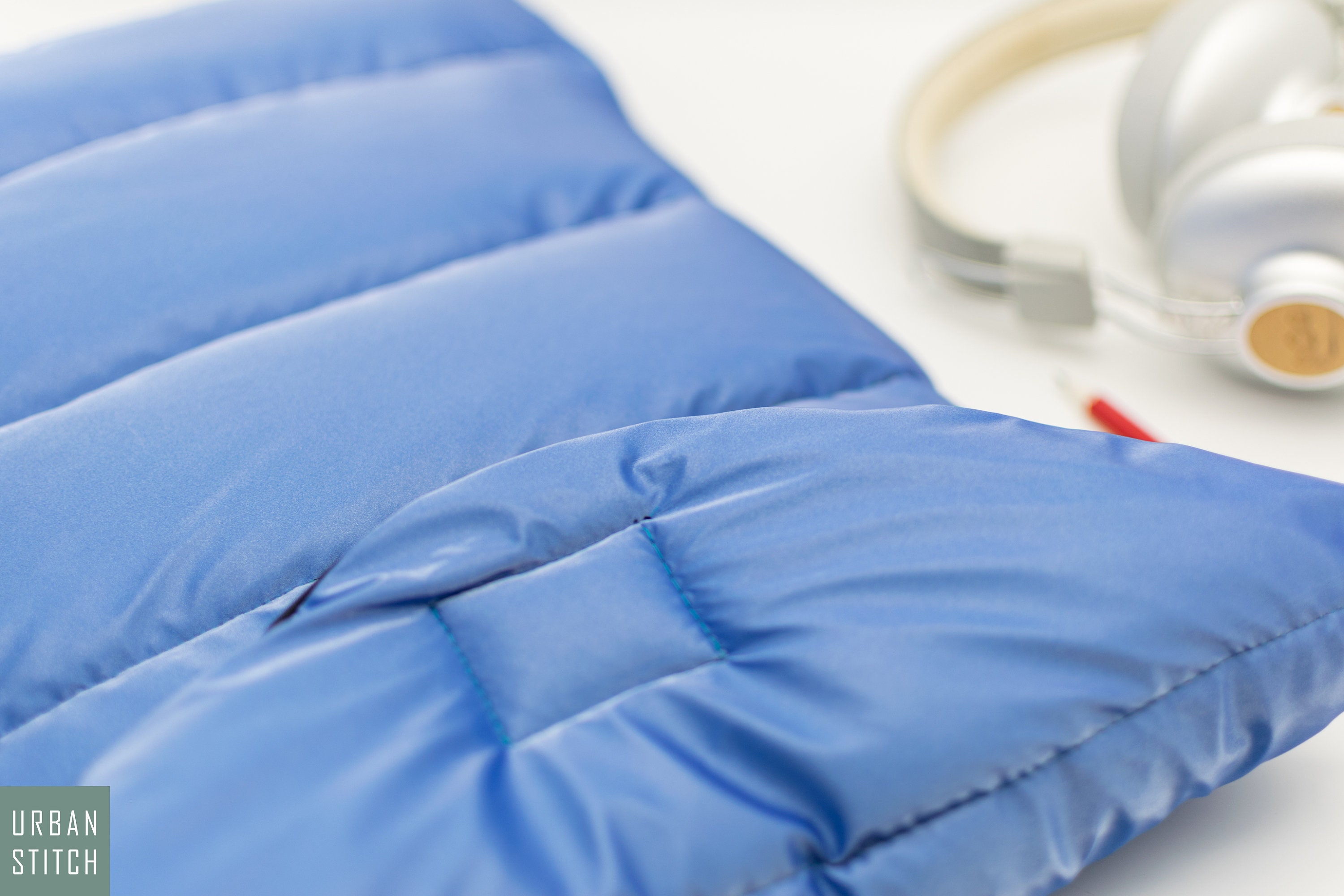 Blue Vinyl MacBook Sleeve, Puffer Laptop Sleeve, Puffy iPad Sleeve ...