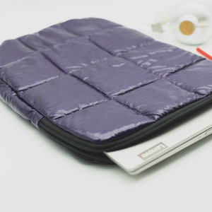 Puffer Laptop Sleeve, Purple Vinyl MacBook Sleeve, Puffy iPad Sleeve, Padded Laptop Case ...