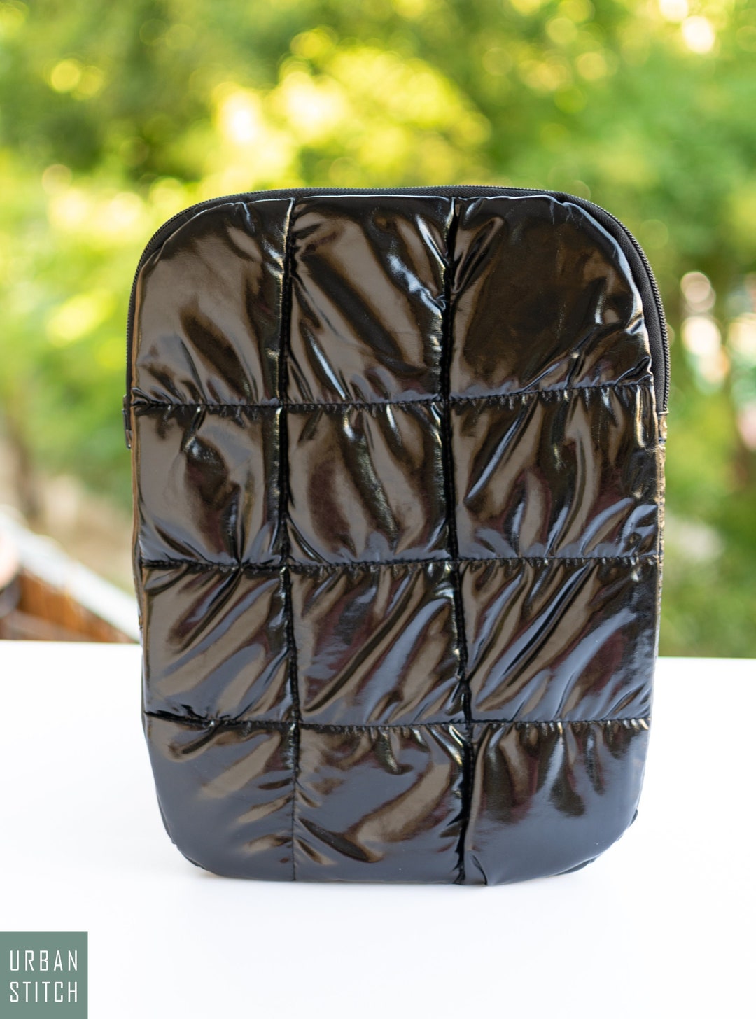 Black Vinyl MacBook Sleeve, Puffer Laptop Sleeve, Puffy iPad Sleeve ...