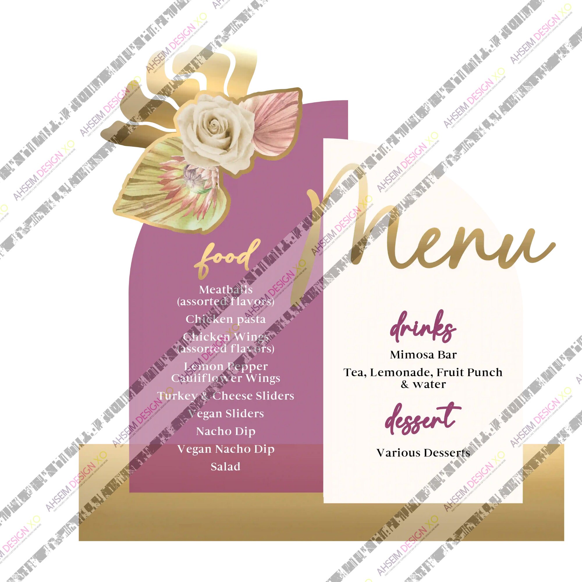 Acrylic Menu Sign Party Sign Acrylic Sign Bar Menu Sign Acrylic Signage ...