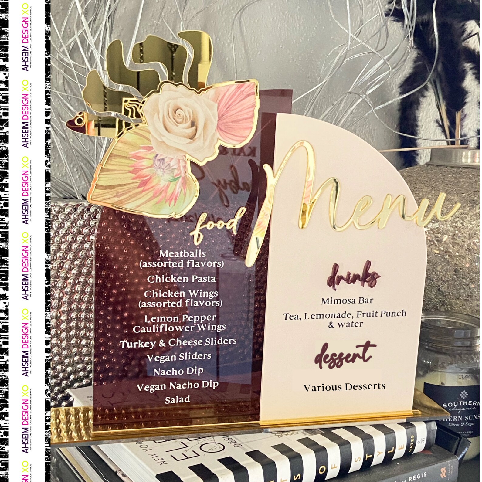 Acrylic Menu Sign Party Sign Acrylic Sign Bar Menu Sign Acrylic Signage ...