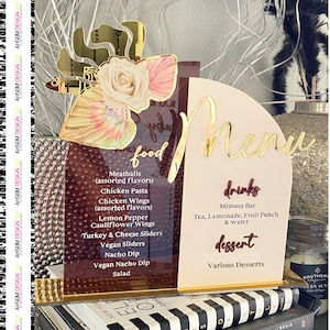 Acrylic Menu Sign Party Sign Acrylic Sign Bar Menu Sign Acrylic Signage ...