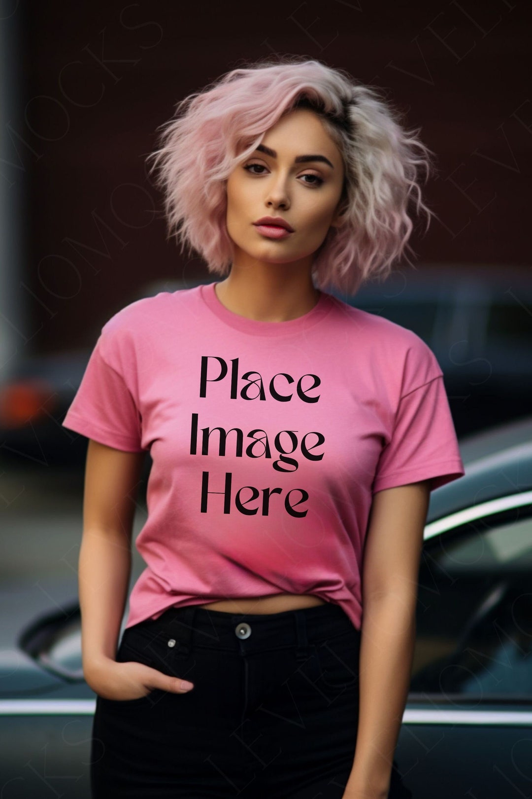 Pink Model Mockup, Pink Shirt Mockup, Pink T Shirt Mock Up, Bella ...