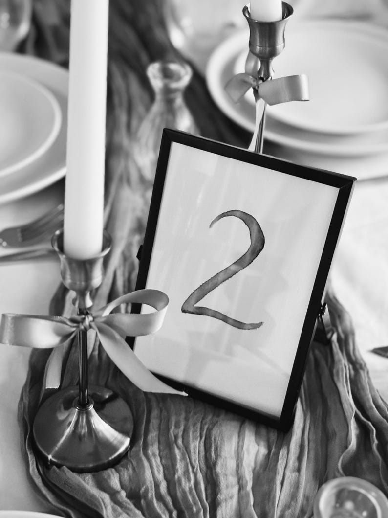 Hand Painted Watercolor Table Numbers, Wedding, Events, Double Sided - Etsy