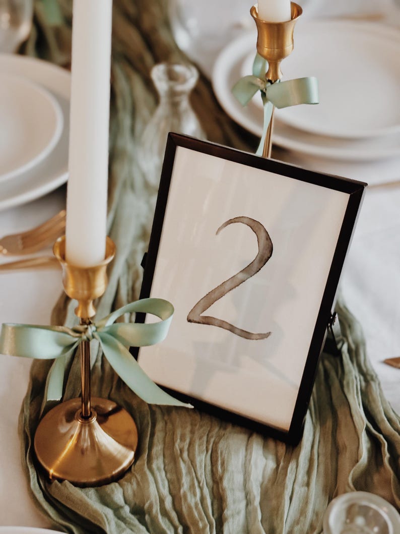 Hand Painted Watercolor Table Numbers, Wedding, Events, Double Sided - Etsy